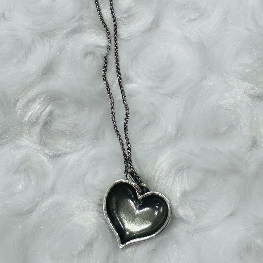 Retired James Avery Puffy Heart Necklace - Gem